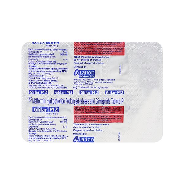 Glilar M2 Tablet 10'S : Uses, Side Effects, Price | Netmeds