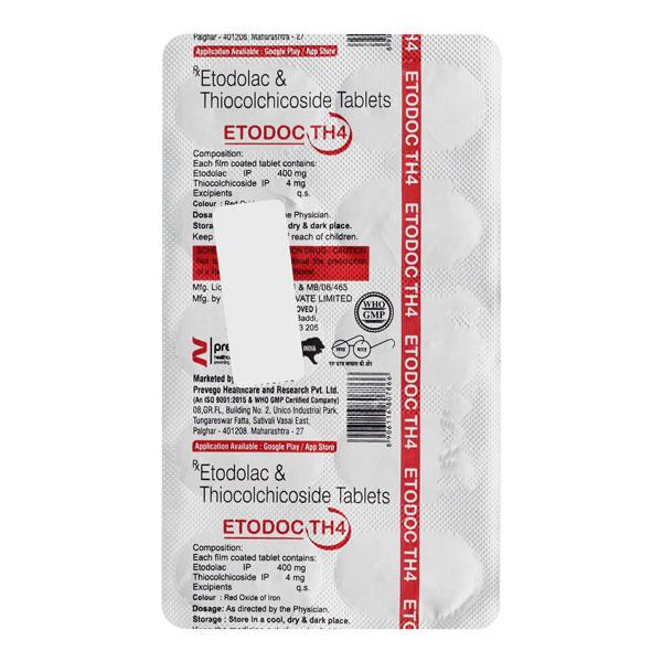 Buy ETODOC TH 4 Tablet 10's Online at Upto 25% OFF | Netmeds