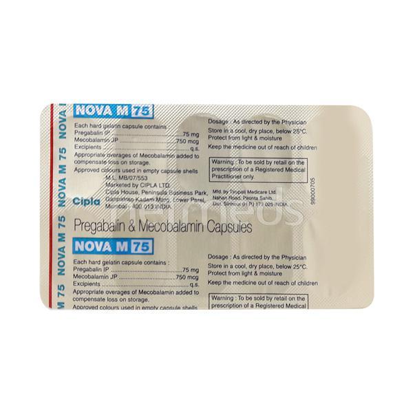 Nova M 75mg Capsule 10'S Price, Uses, Side effects, Substitutes | Netmeds