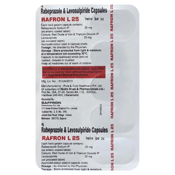 Rafron L 25 Capsule 10'S Price, Uses, Side effects, Substitutes | Netmeds
