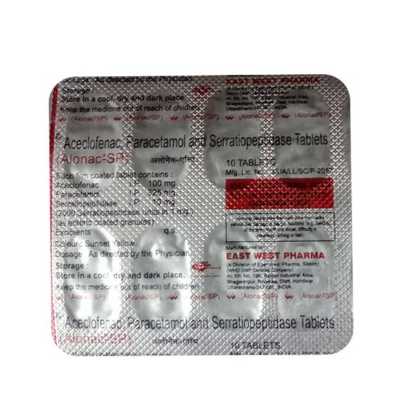 Alonac SP Tablet 10'S Price, Uses, Side effects, Substitutes | Netmeds