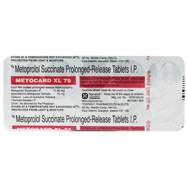Metocard XL 75mg Tablet 10'S : Price, Uses, Side Effects | Netmeds