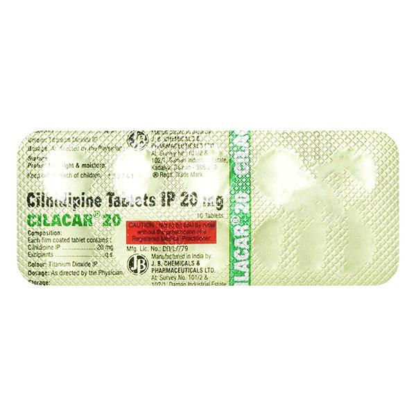 Cilacar 20mg Tablet 10'S : Price, Uses, Side Effects | Netmeds