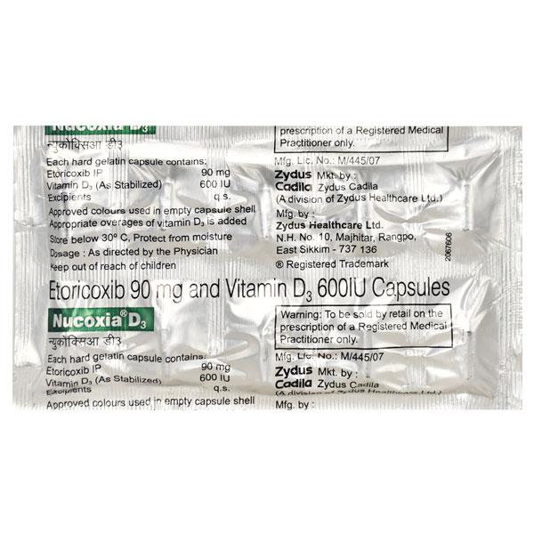 Nucoxia D3 Capsule 10'S Price, Uses, Side effects, Substitutes | Netmeds