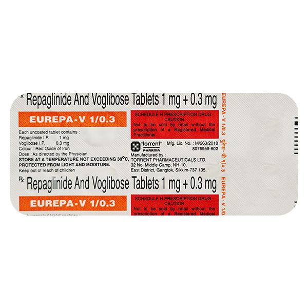 EUREPA V 1/0.3mg Tablet 10's Price, Uses, Side effects, Substitutes ...