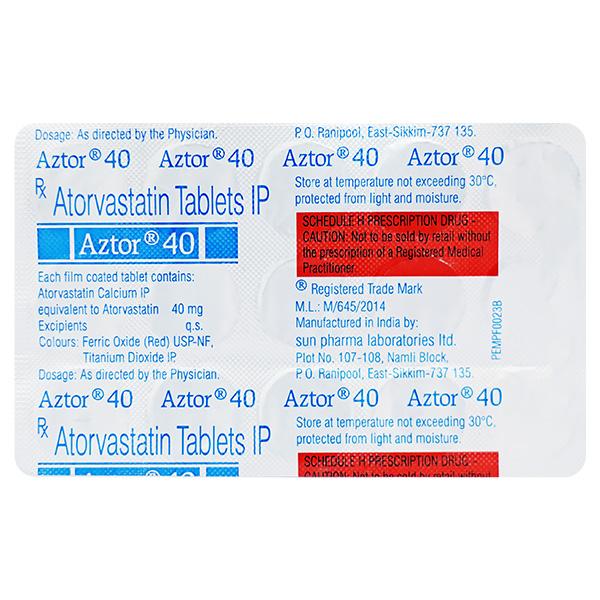 Buy Aztor 40mg Tablet 15'S Online at Upto 25% OFF | Netmeds