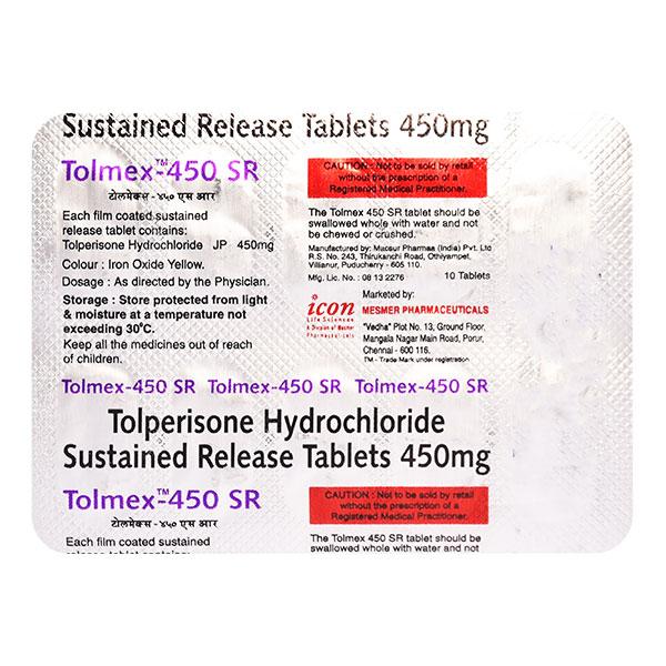 Tolmex SR 450mg Tablet 10'S Price, Uses, Side effects, Substitutes ...