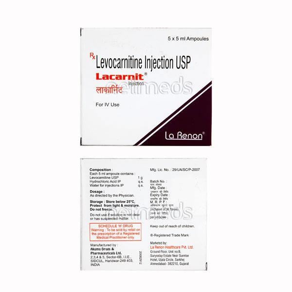 Lacarnit Injection 5ml : Price, Uses, Side Effects | Netmeds