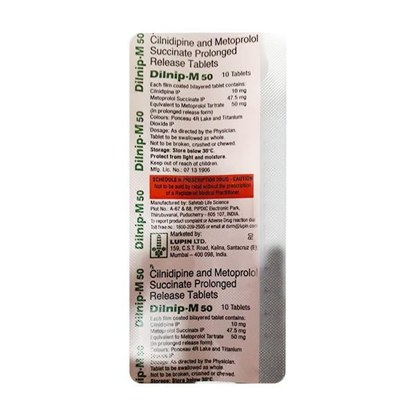 DILNIP M 50 Tablet 10's : Price, Uses, Side Effects | Netmeds