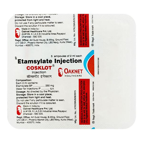 Buy Cosklot Injection 2ml Online at Upto 25% OFF | Netmeds