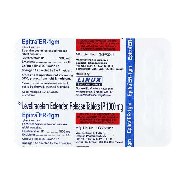 Buy EPITRA ER 1000 Tablet 10's Online at Upto 25% OFF | Netmeds