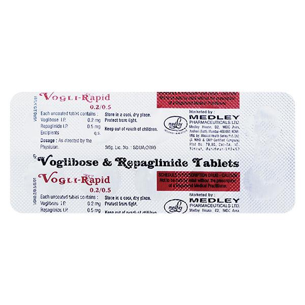 VOGLI RAPID 0.2/0.5 Tablet 10's : Price, Uses, Side Effects | Netmeds