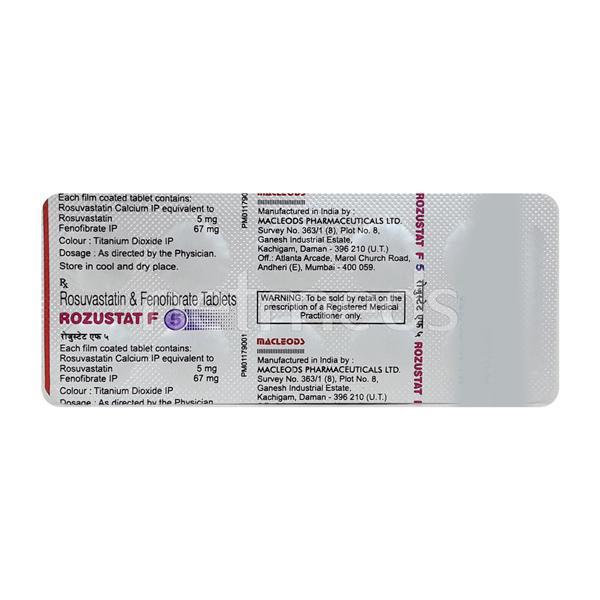 Buy Rozustat F 5mg Tablet 10'S Online at Upto 25% OFF | Netmeds