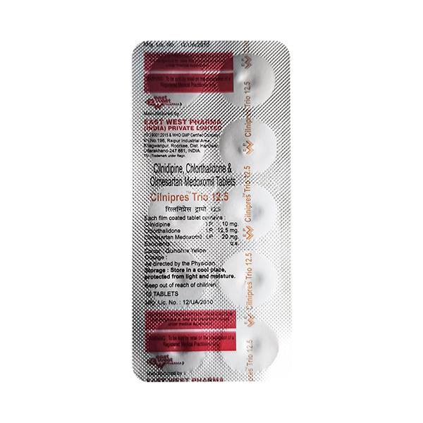 Cilnipres Trio 12.5mg Tablet 10'S : Uses, Side Effects, Price | Netmeds