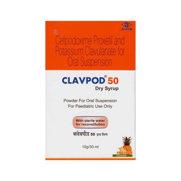 Clavpod 50mg Dry Syrup 30ml : Price, Uses, Side Effects | Netmeds