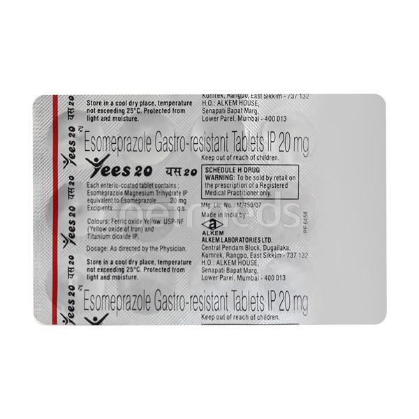 Yees 20mg Tablet 15'S Price, Uses, Side effects, Substitutes | Netmeds