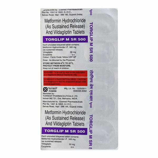 Buy TORGLIP M SR 500 Tablet 10's Online at Upto 25% OFF | Netmeds