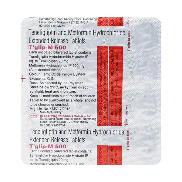 TGLIP M 500mg Tablet 20's : Price, Uses, Side Effects | Netmeds