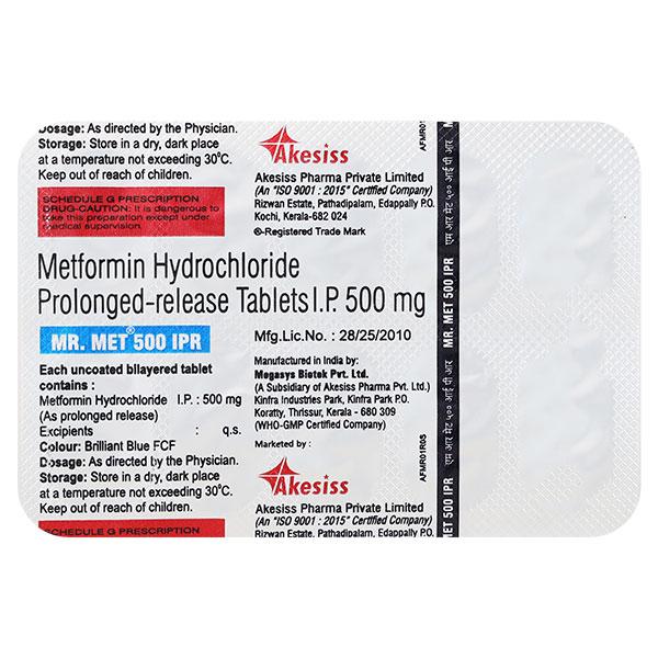 MR MET IPR 500mg Tablet 10's : Price, Uses, Side Effects | Netmeds