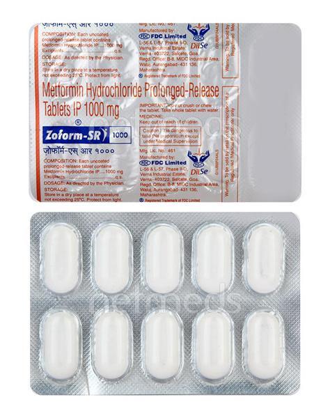 Zoform SR 1gm Tablet 10'S : Price, Uses, Side Effects | Netmeds