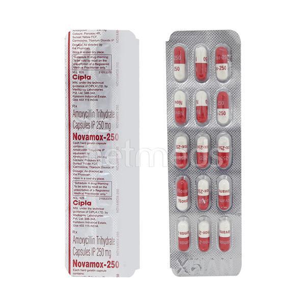 Novamox 250mg Capsule 15'S Price, Uses, Side effects, Substitutes | Netmeds