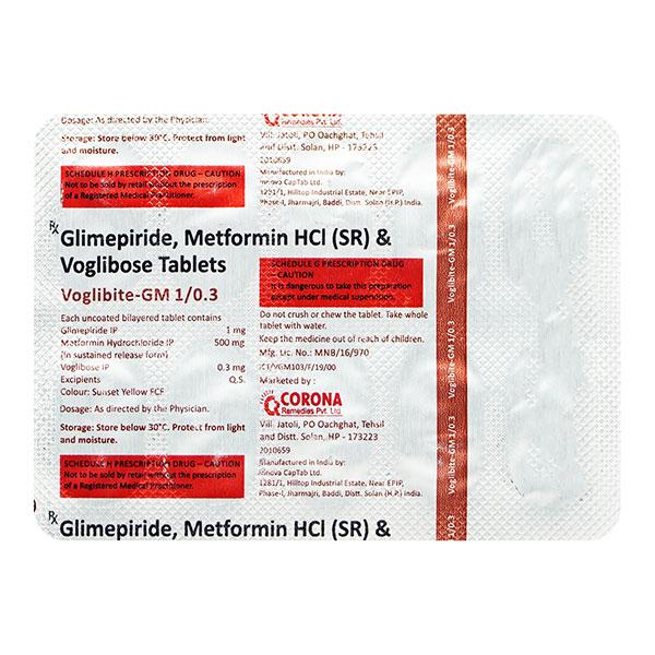 Voglibite Gm 1/0.3Mg Tablet 10's : Price, Uses, Side Effects | Netmeds