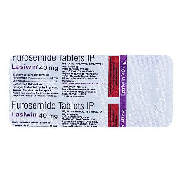 LASIWIN 40mg Tablet 10's Price, Uses, Side effects, Substitutes | Netmeds
