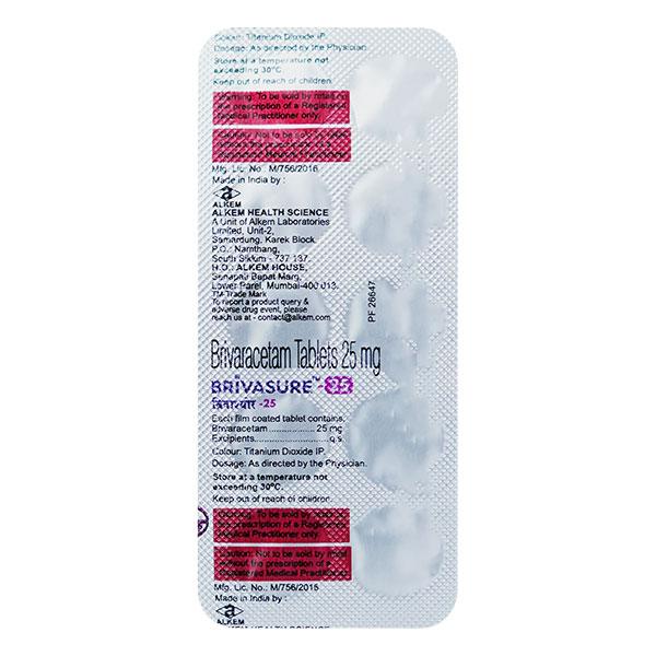 BRIVASURE 25 Tablet 10's : Price, Uses, Side Effects | Netmeds