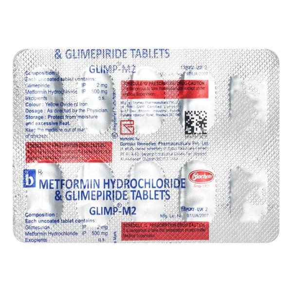 Glimp M 2mg Tablet 10'S : Price, Uses, Side Effects | Netmeds