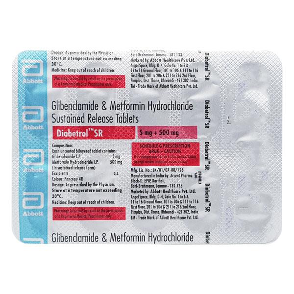 Diabetrol SR Tablet 10'S : Price, Uses, Side Effects | Netmeds