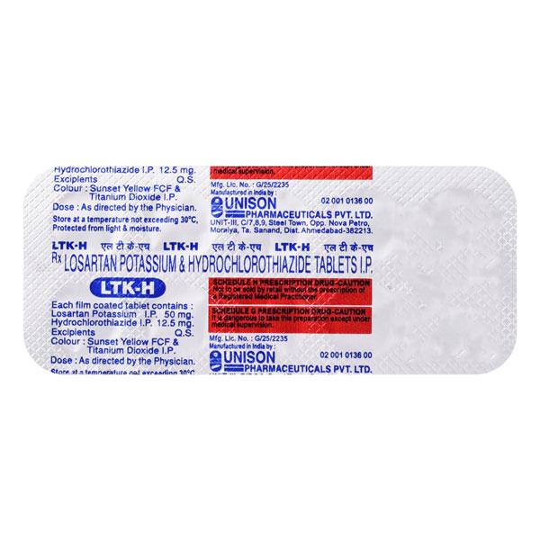 LTK H 50/12.5mg Tablet 10'S : Price, Uses, Side Effects | Netmeds