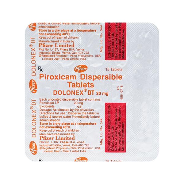 Dolonex DT 20mg Tablet 15'S : Price, Uses, Side Effects | Netmeds