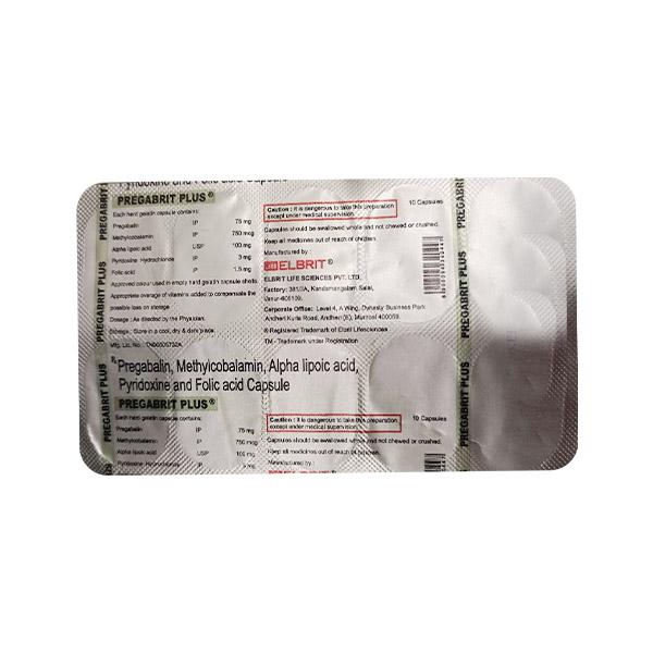 Buy PREGABRIT PLUS Capsule 10's Online at Upto 25% OFF | Netmeds