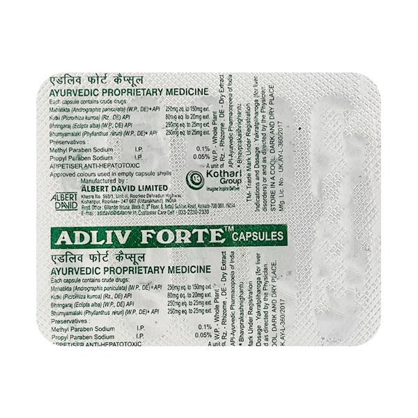Adliv Forte Capsule 10'S Price, Uses, Side effects, Substitutes | Netmeds