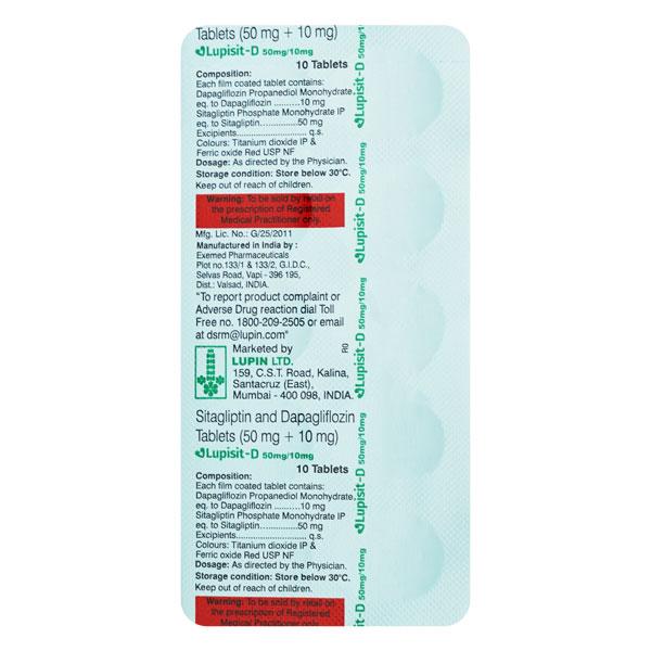 LUPISIT D 50/10 Tablet 10's Price, Uses, Side effects, Substitutes ...