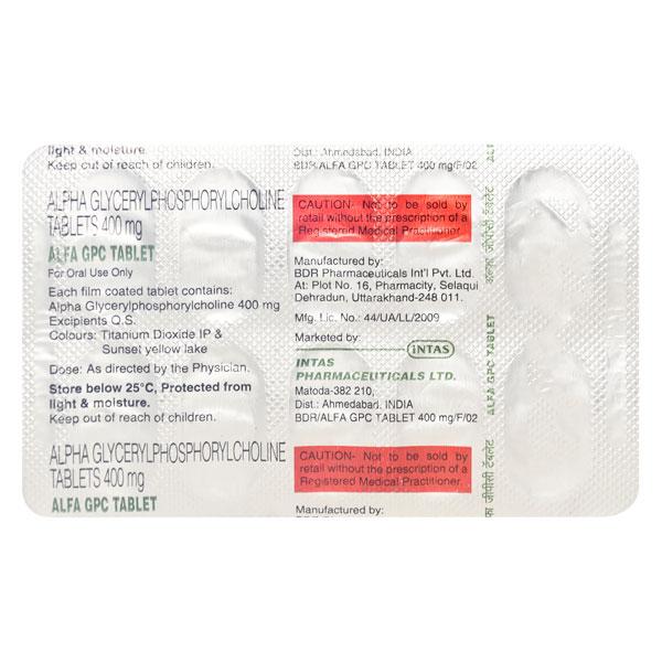 Alfa Gpc Tablet 10'S Price, Uses, Side effects, Substitutes | Netmeds