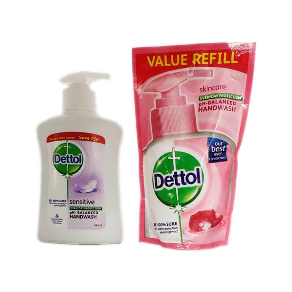 Buy Dettol Handwash Combo Pack (Sensitive 200 ml + Skincare Refill 175 ...