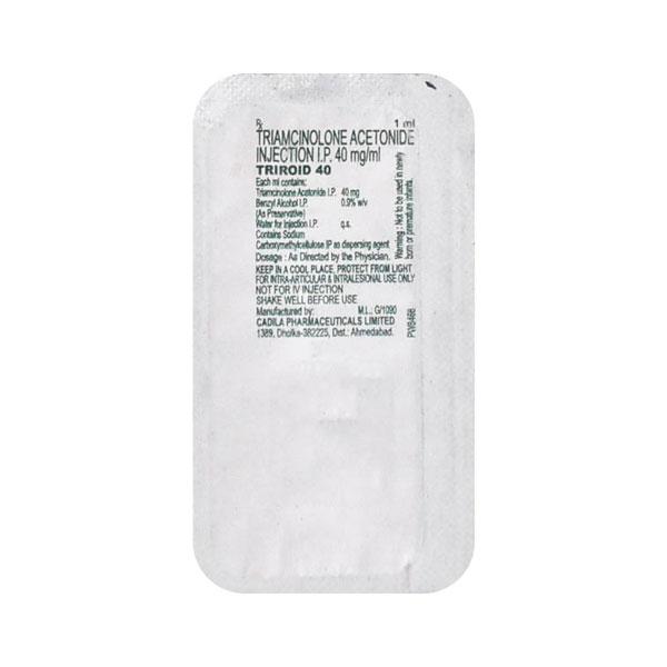 Triroid 40mg Injection 1ml Price, Uses, Side effects, Substitutes | Netmeds