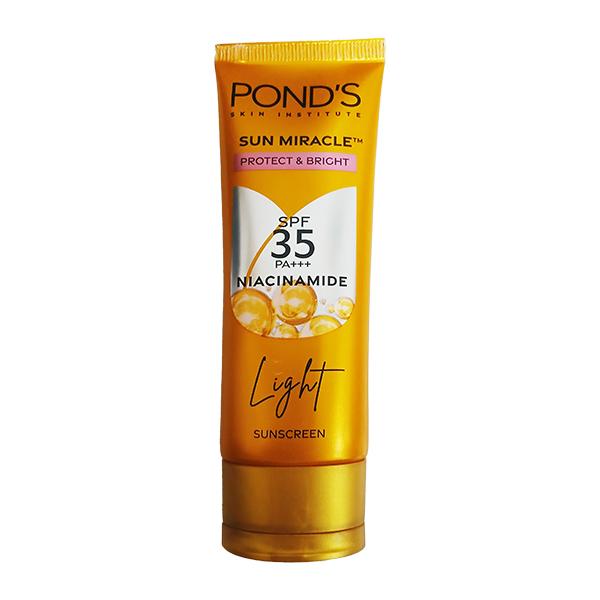 Pond's Sun Miracle SPF 55 PA+++ Light Sunscreen - Protect and Bright ...