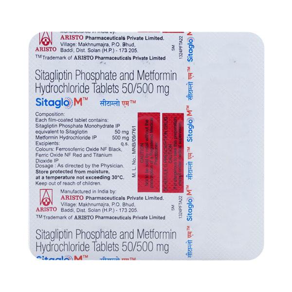 SITAGLO M 50/500 Tablet 15's - Price, Uses, Side Effects | Netmeds