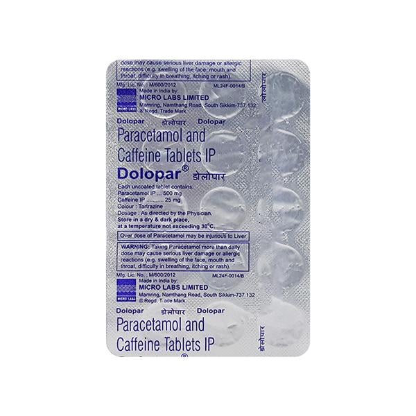Dolopar Tablet 15'S : Price, Uses, Side Effects | Netmeds
