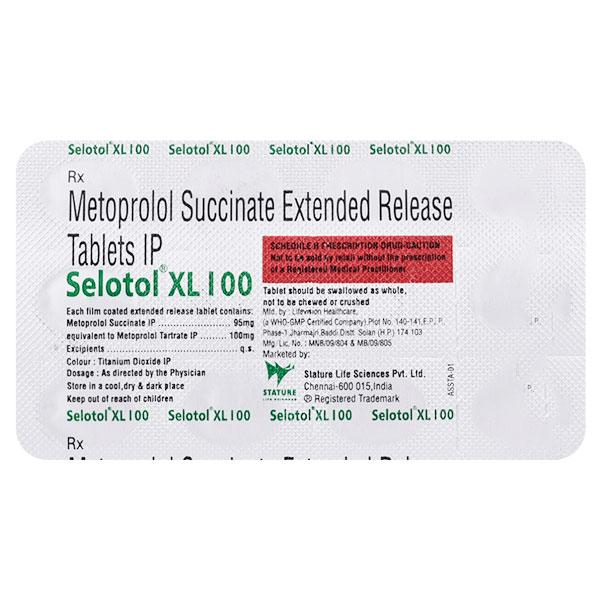 SELOTOL XL 100 Tablet 10's : Price, Uses, Side Effects | Netmeds