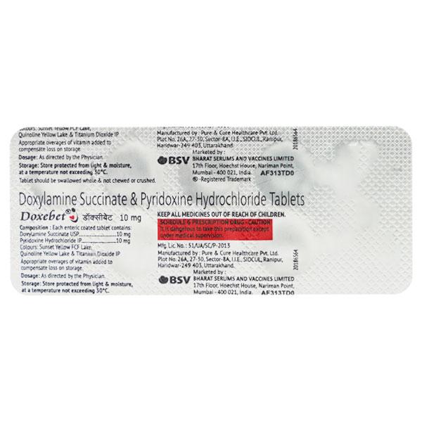DOXEBET Tablet 10's Price, Uses, Side effects, Substitutes | Netmeds