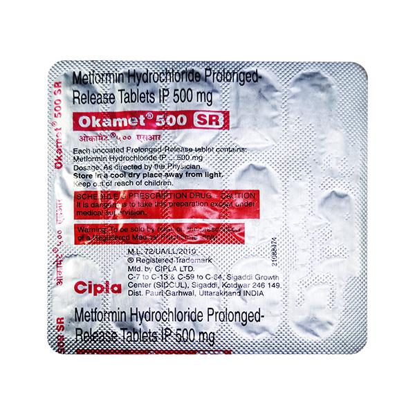 OKAMET 500 SR Tablet 15's : Price, Uses, Side Effects | Netmeds
