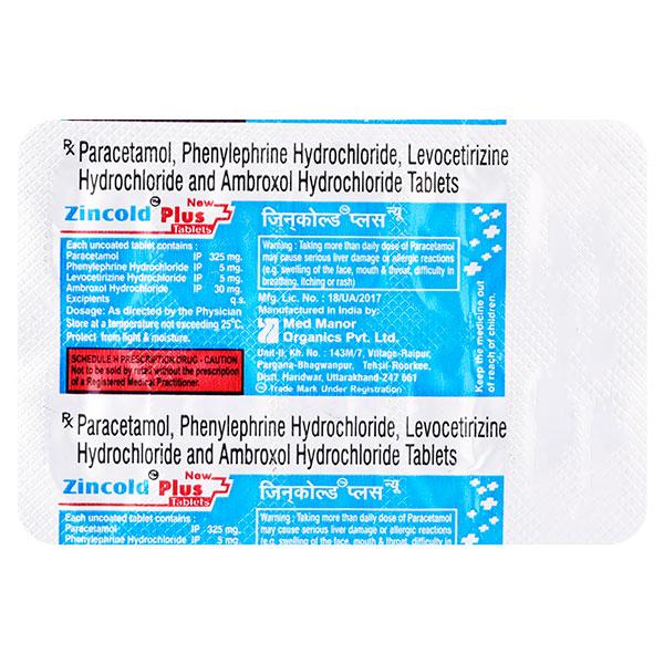 Buy ZINCOLD PLUS NEW Tablet 10's Online at Upto 25% OFF | Netmeds