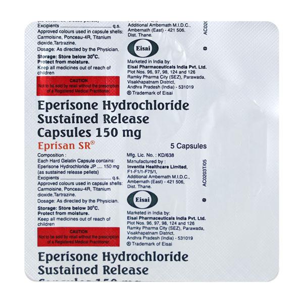 Eprisan SR Capsule 5'S Price, Uses, Side effects, Substitutes | Netmeds