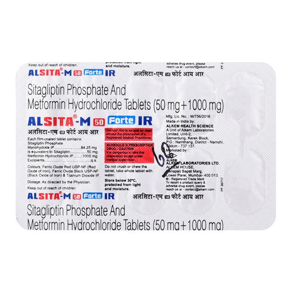 Buy ALSITA M 50 FORTE IR Tablet 10's Online at Upto 25% OFF | Netmeds