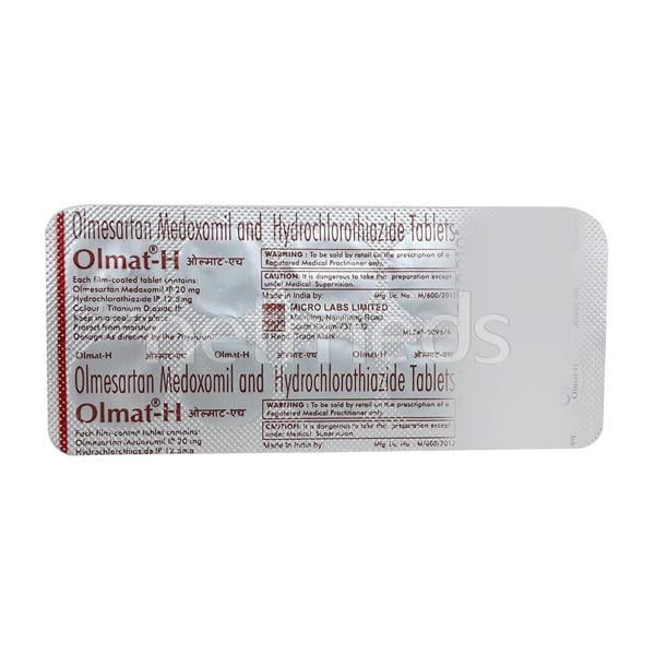 Olmat H 20mg Tablet 10'S : Price, Uses, Side Effects | Netmeds