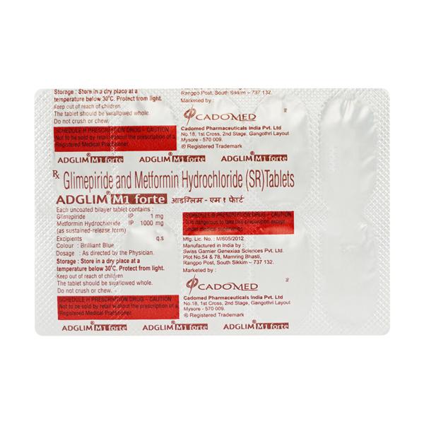Buy Adglim M1 Forte Tablet 10'S Online at Upto 25% OFF | Netmeds