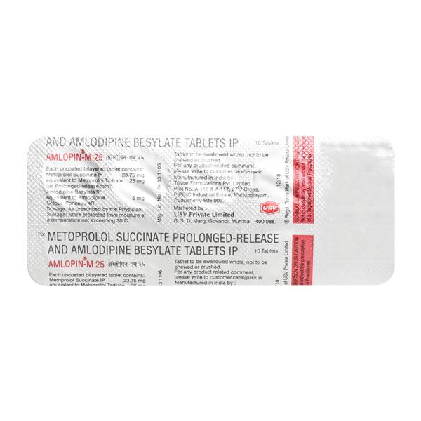 Amlopin M 25mg Tablet 10'S : Price, Uses, Side Effects | Netmeds